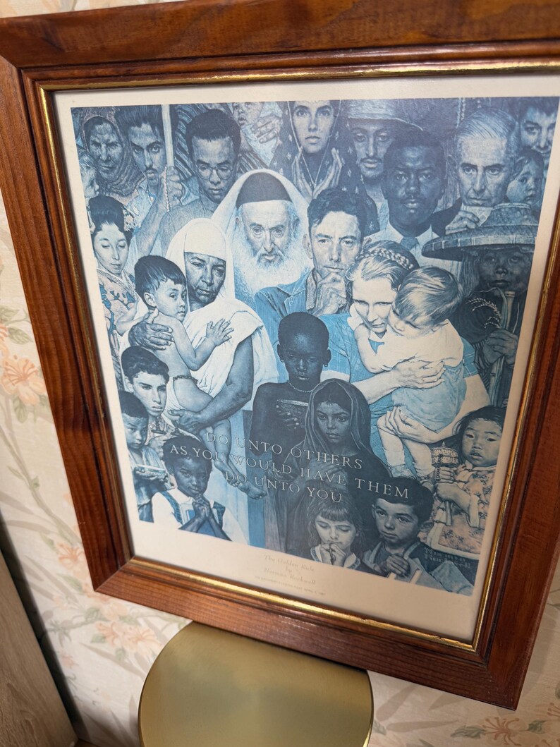 Norman Rockwell Golden Rule Vintage Framed Print - Etsy