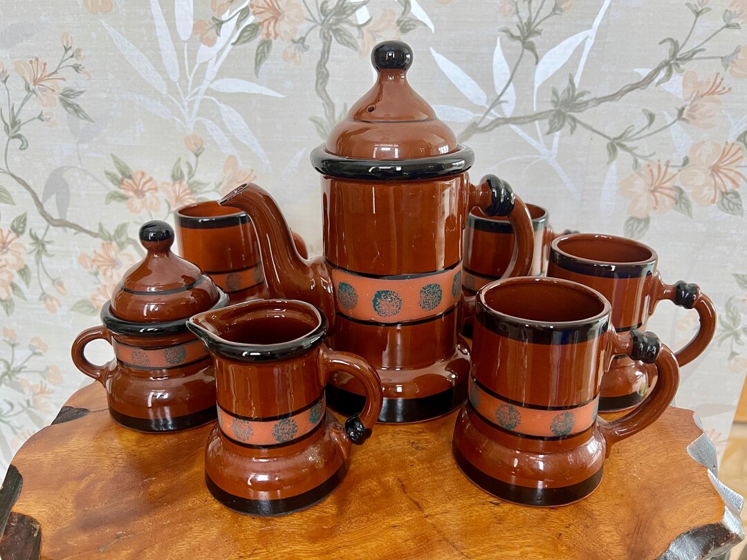 MCM Japanese Redware, Mid Century Tea Set, Vintage Pottery, Mid Century ...