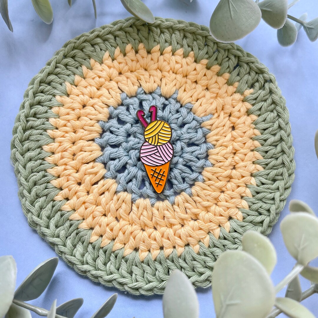 Crochet Enamel Pin - Yarn Lovers Enamel Badge - Knitting, Crafters ...