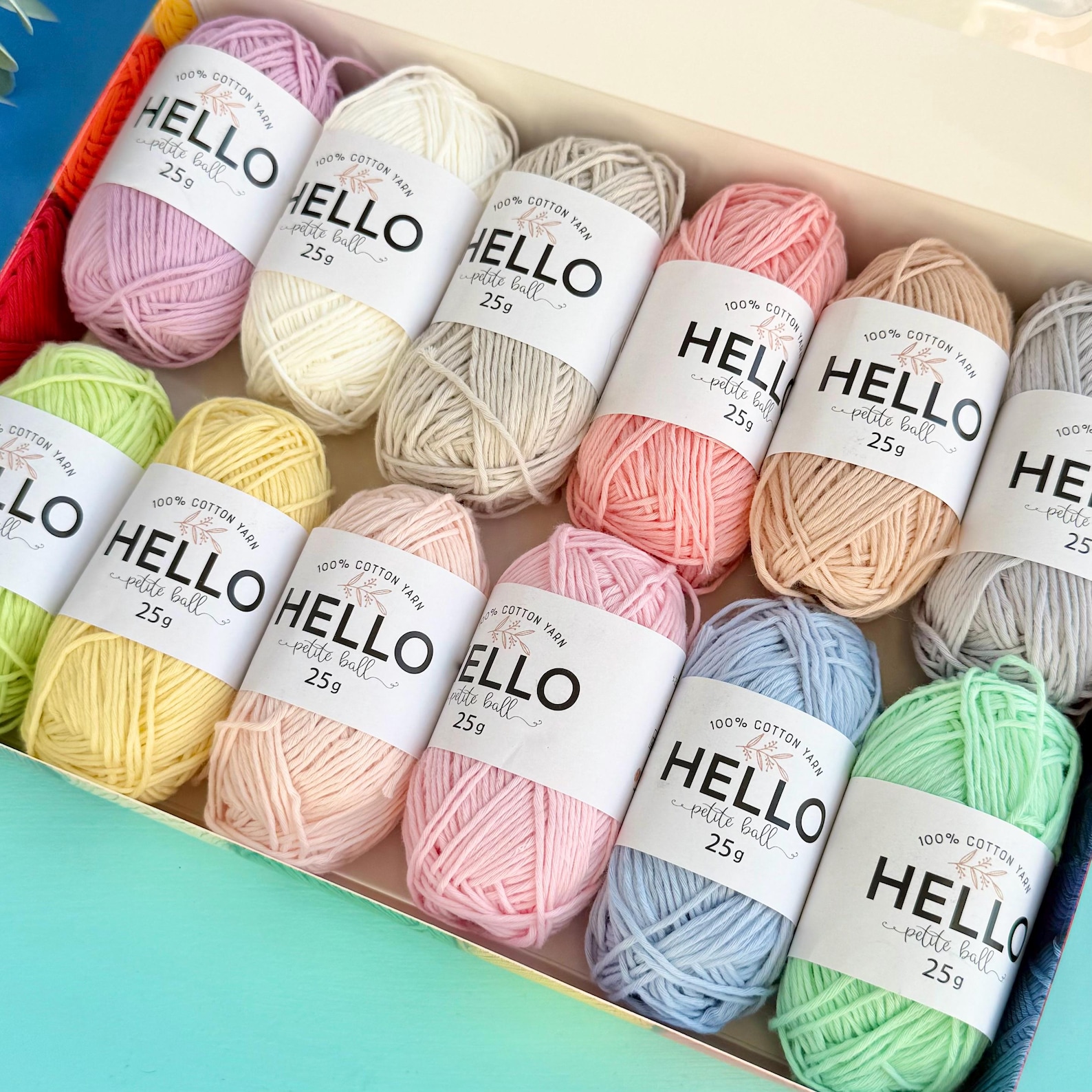 Pastel Cotton Yarn - 25g Balls - Crochet, Knitting, Craft - 12 Colour ...