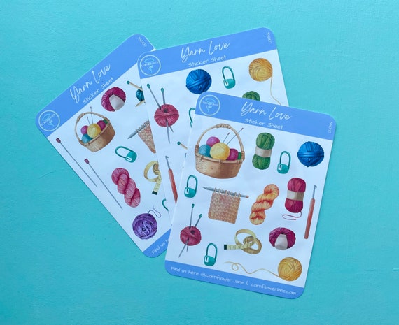 Yarn Sticker Set Knitting/crochet Stickers Planner - Etsy