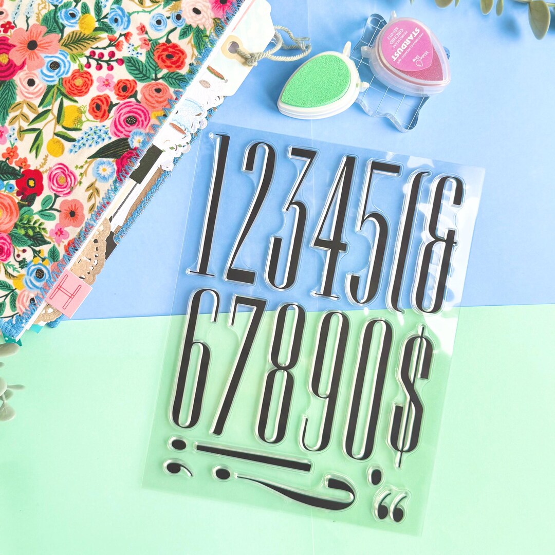 Number Stamp Set - Tall Numbers Stamps - Digit Silicone Stamps - Etsy