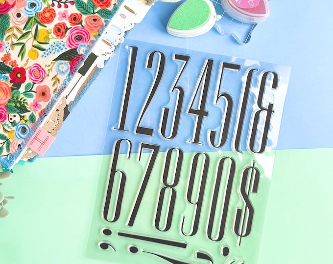 Number Stamp Set - Tall Numbers Stamps - Digit Silicone Stamps - Etsy