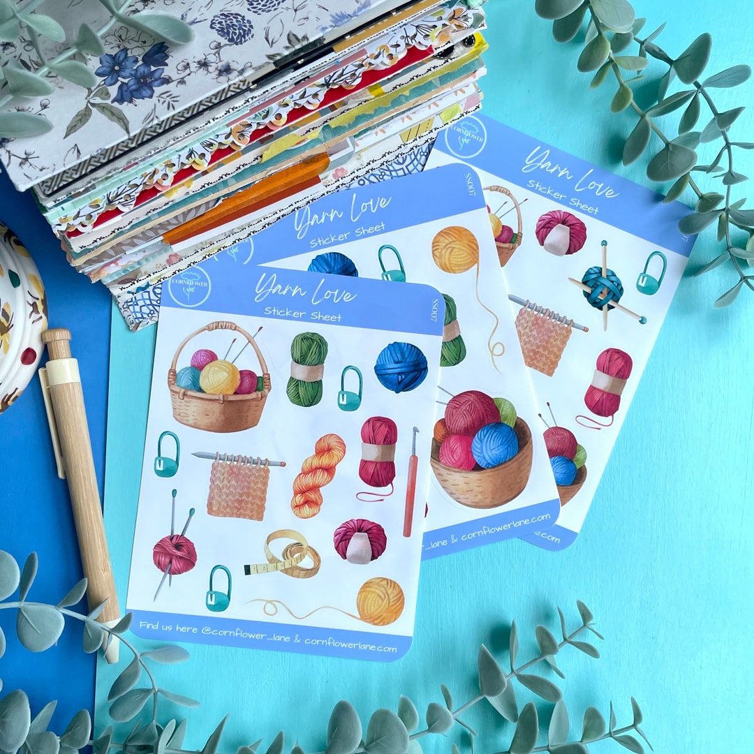 Yarn Sticker Set Knitting/crochet Stickers Planner - Etsy