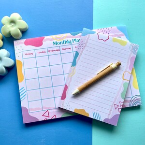 Monthly A4 Planner Pad - Undated Calendar - Colourful Desk Planner ...