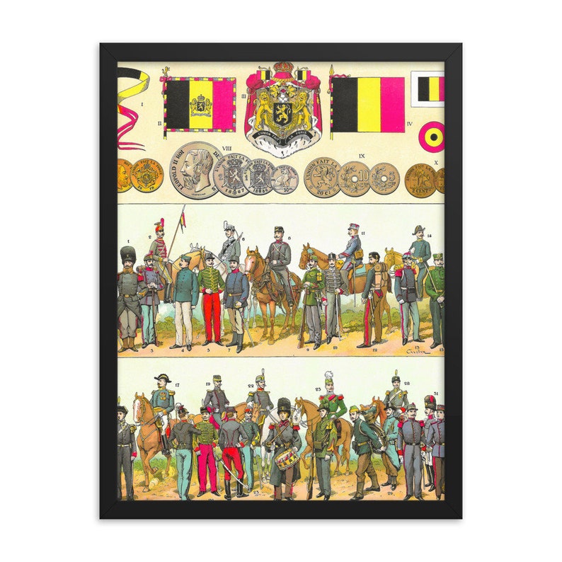 Belgian Army Military Vintage World War 1 WWI Print Framed - Etsy