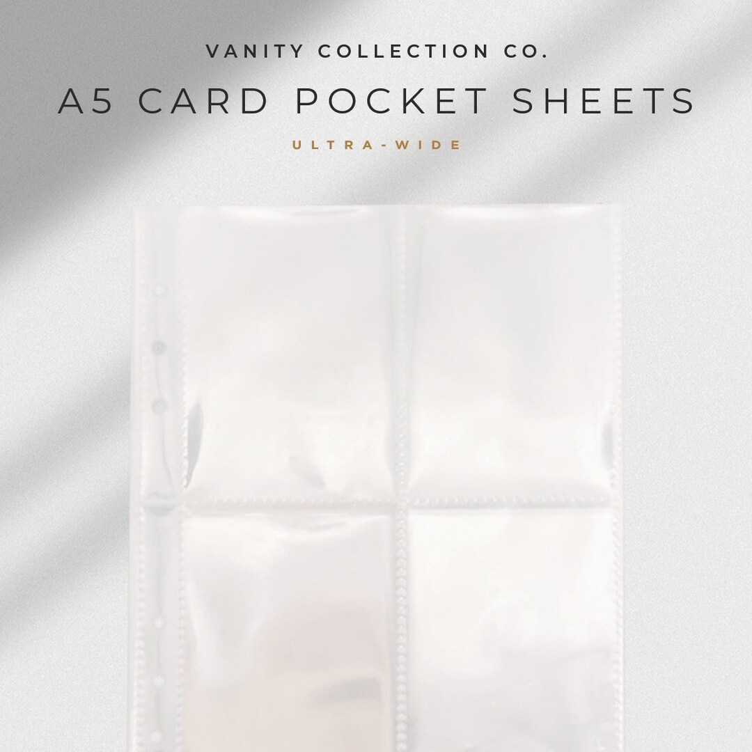 A5 Card Pocket Sheets: Crystal Clear Planner Inserts - Etsy