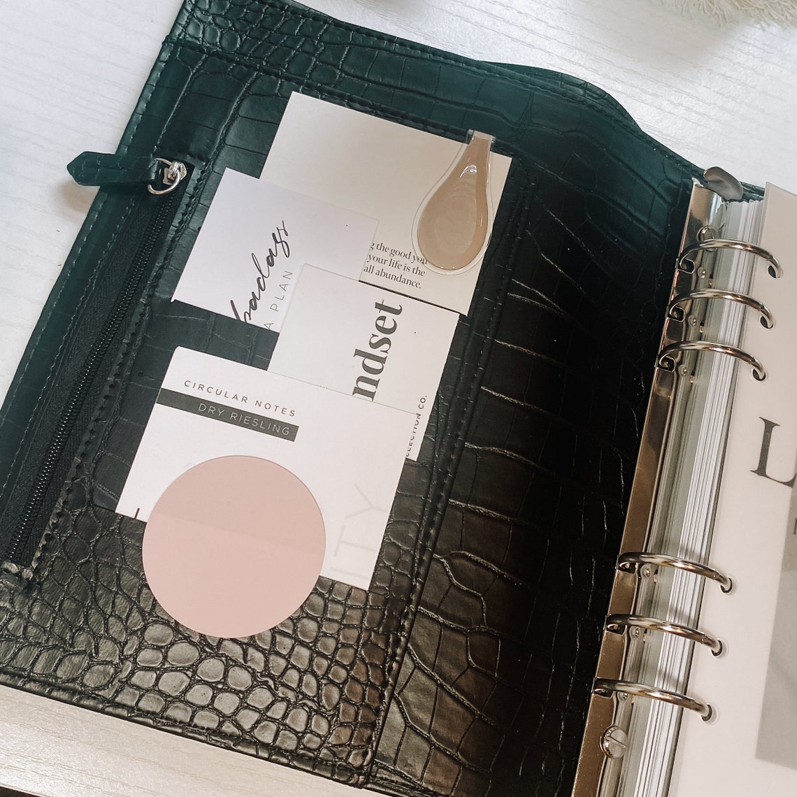 A5 Planner Croc Noir Gold Rings or Silver Rings Black - Etsy