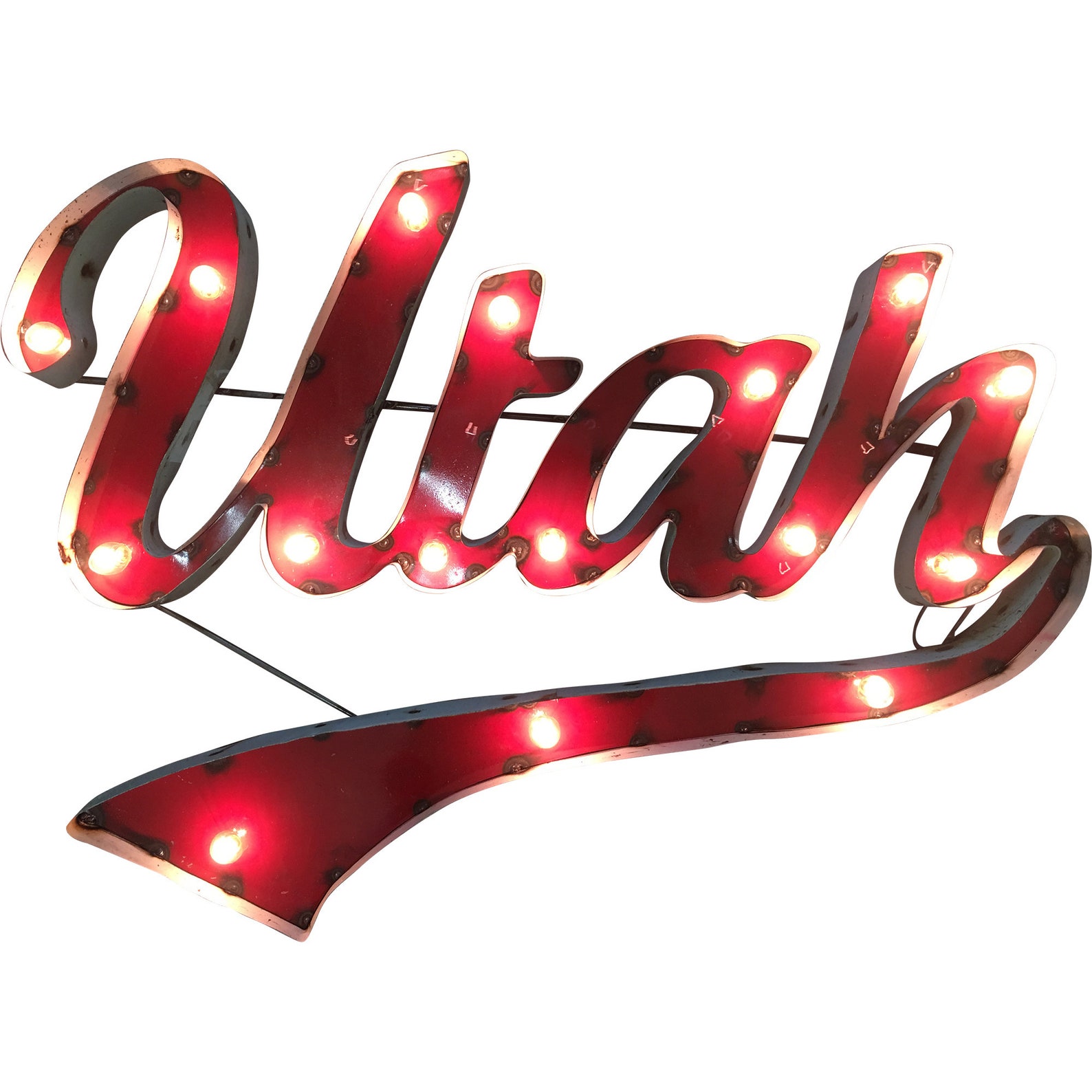 Utah Utes Illuminated Recycled Metal Wall Decor - Etsy