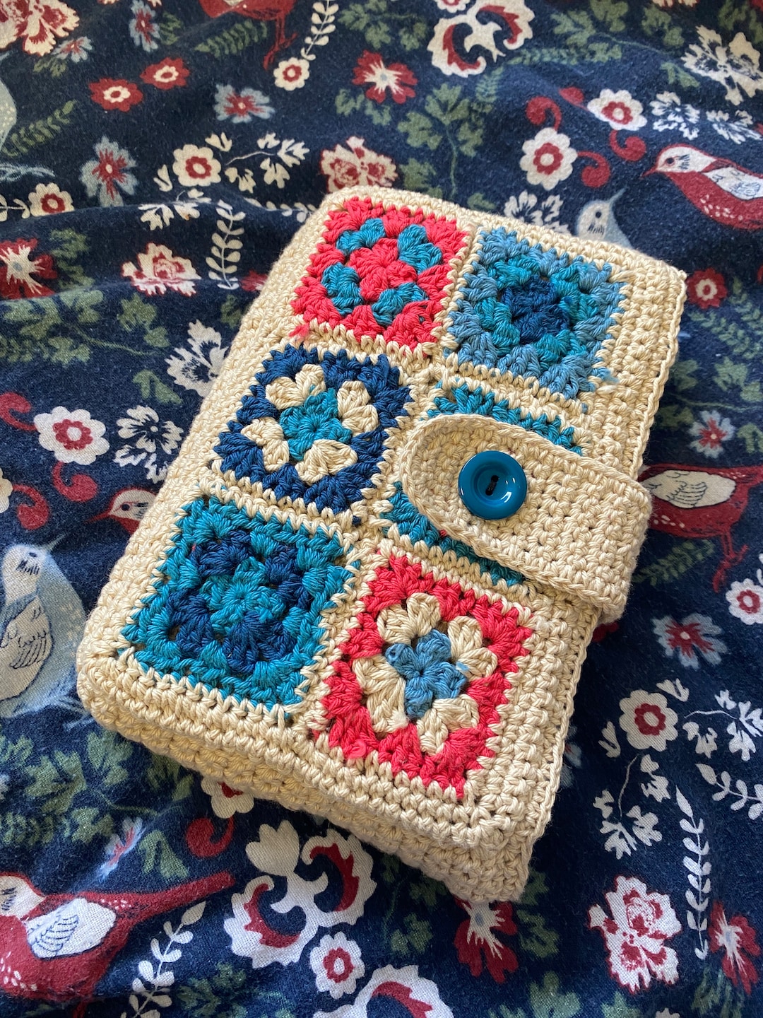 Handmade Custom Crochet Granny Square Book Cover - Etsy
