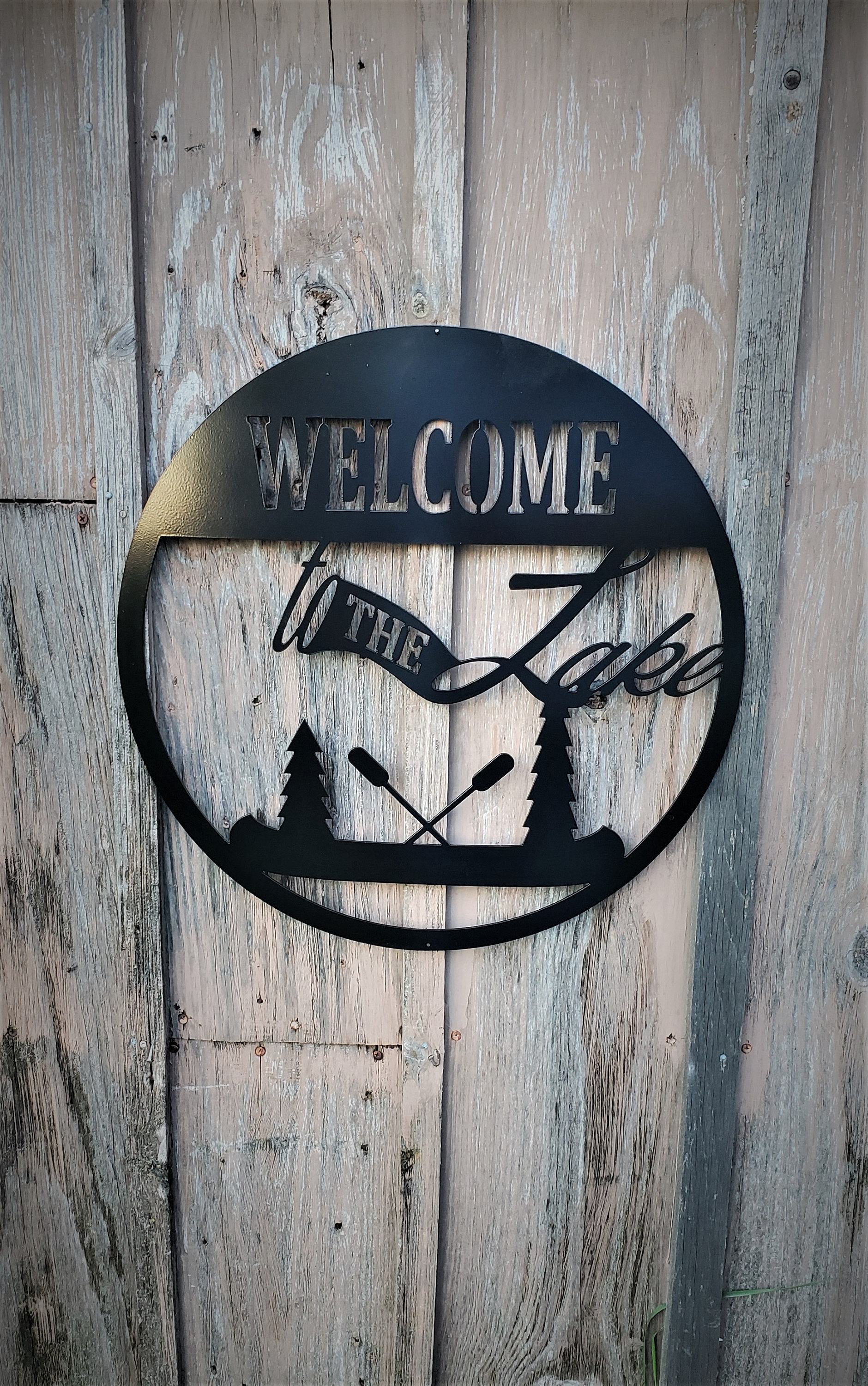 Welcome to the Lake Steel Sign FREE SHIPPING! Metal Lake House Sign ...