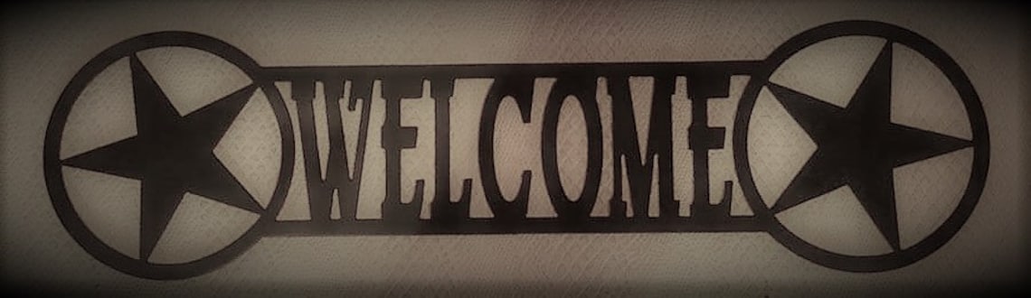 Stars Welcome Sign FREE SHIPPING! Metal Door Sign - Entry Welcome Sign ...