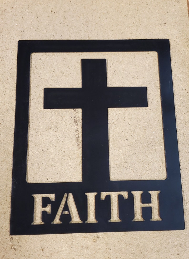 Faith Metal Sign FREE SHIPPING Black Metal Wall Art Christian Art Jesus ...