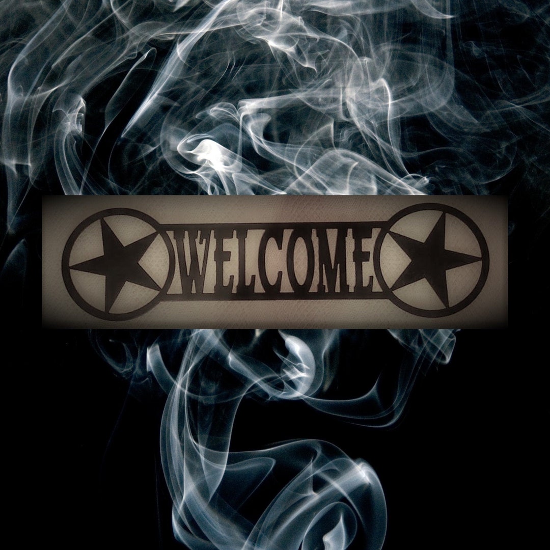 Stars Welcome Sign FREE SHIPPING Metal Door Sign Entry Welcome Sign ...