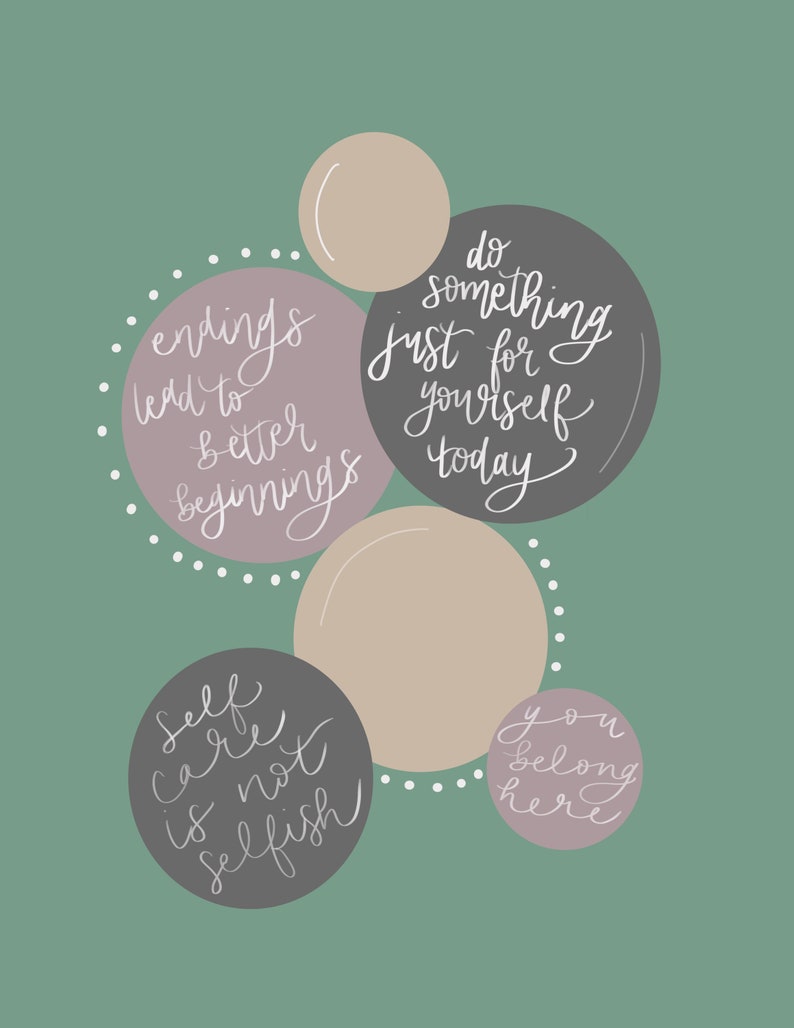 Five Positive Affirmations Graphics Wallpapers Digital | Etsy