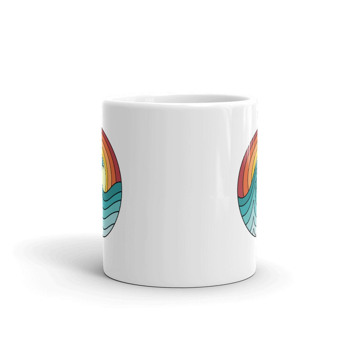 Wave Mug Colorful Wave Mug Sunset Mug Ocean Mug - Etsy