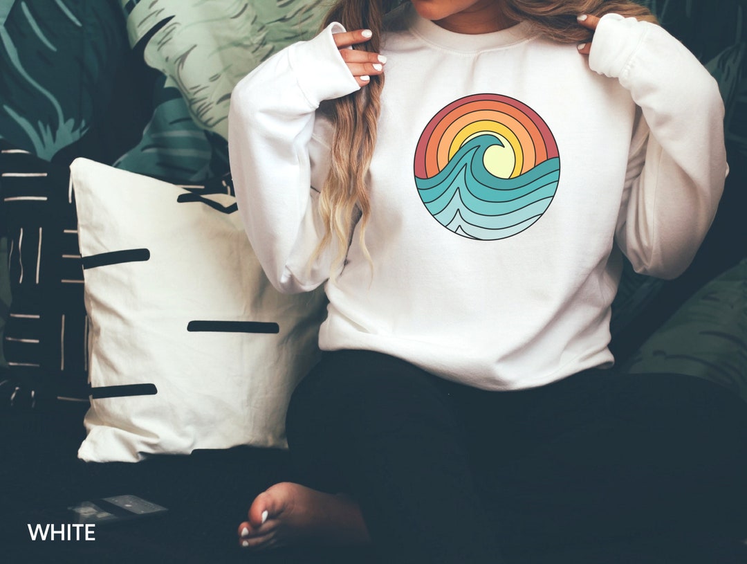 Ocean Wave Sweatshirt, Wave Sweater, Beach Sweatshirt, Cute Sweatshirt ...