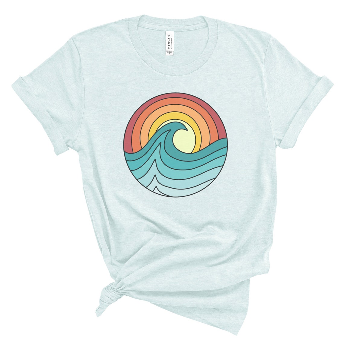 Wave Shirt Colorful Wave T-shirt Ocean Unisex Shirt Wave - Etsy
