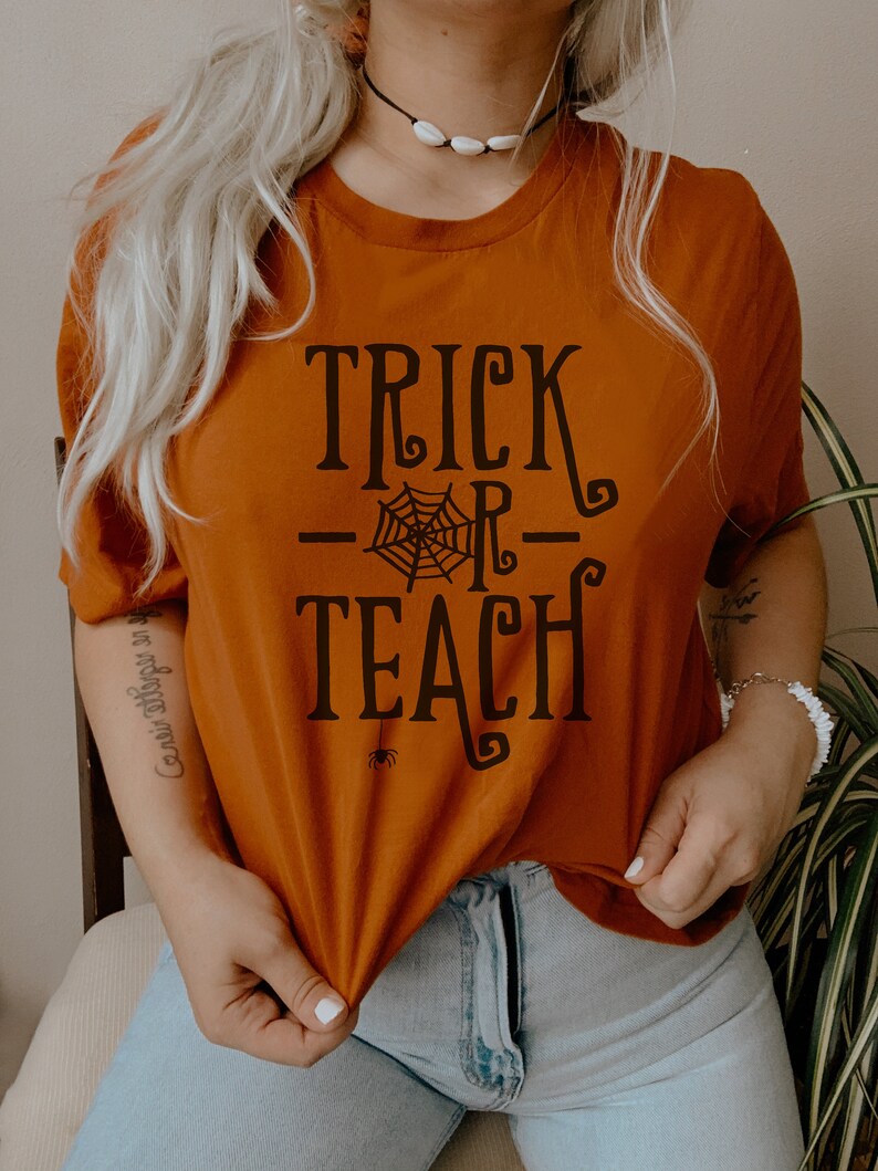 Trick or Teach Halloween Shirt, Halloween Teacher Shirt, Elementary ...