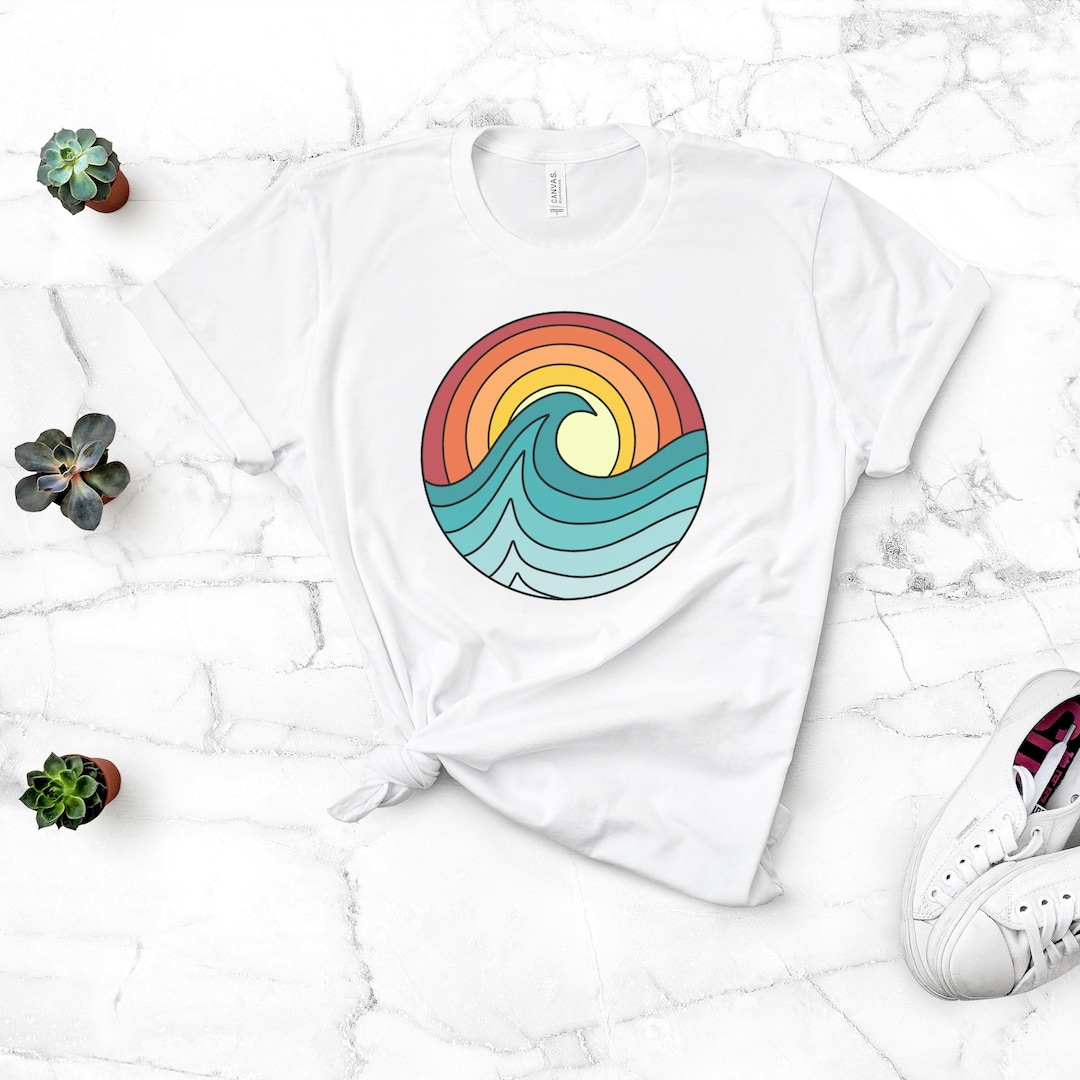 Wave Shirt, Colorful Wave T-shirt, Ocean Unisex Shirt, Wave Art Tee ...