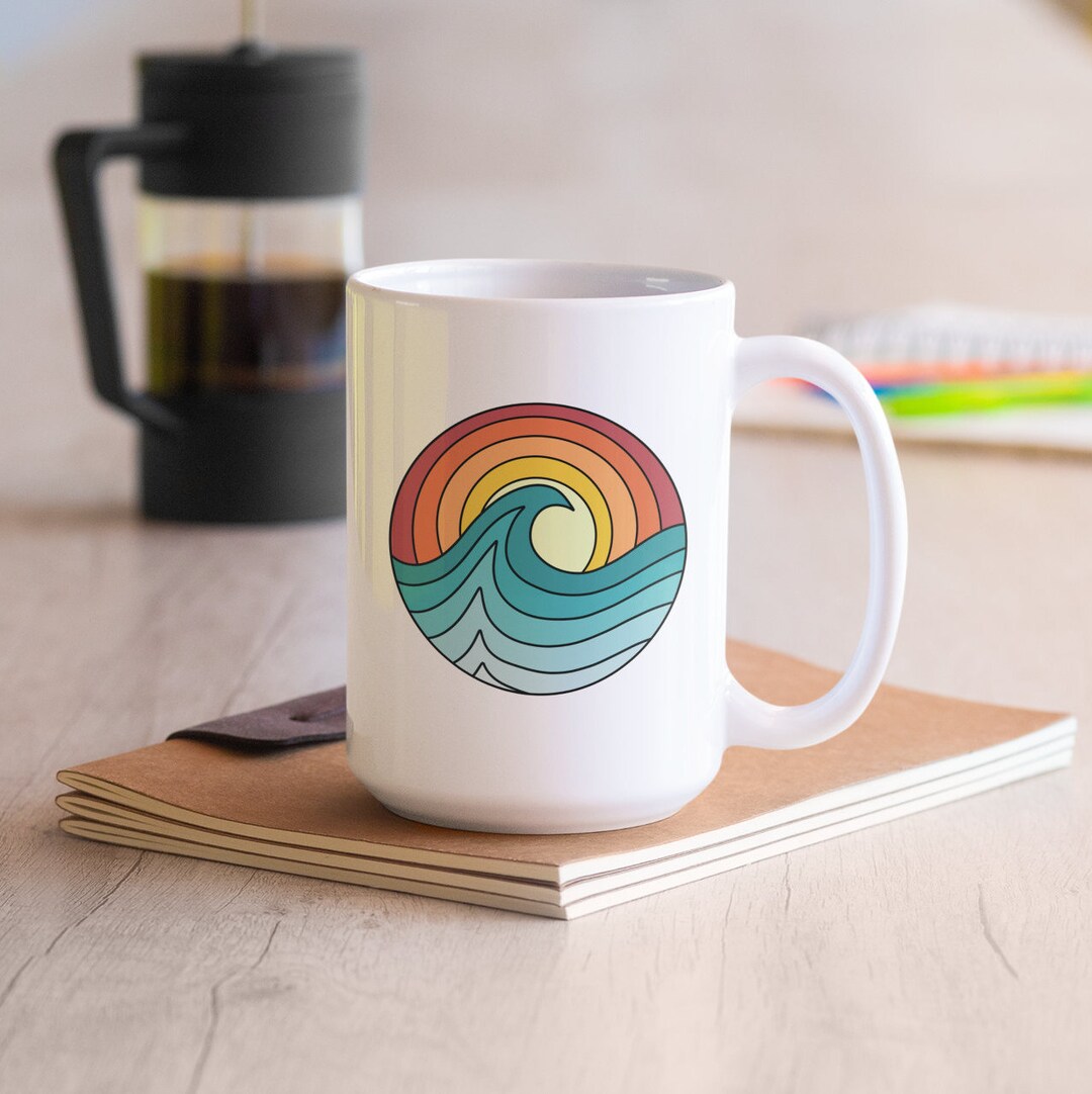 Wave Mug, Colorful Wave Mug, Sunset Mug, Ocean Mug - Etsy