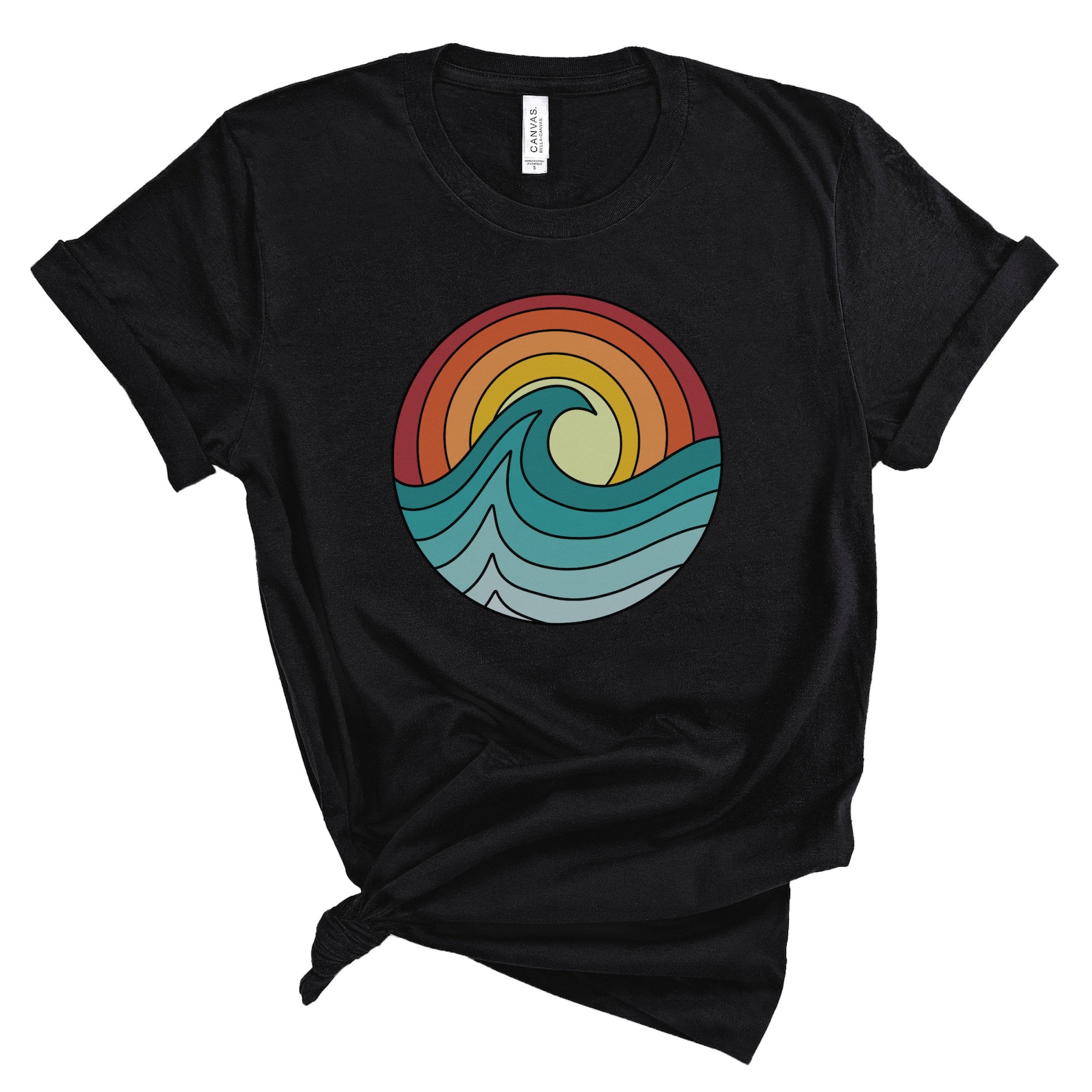 Wave Shirt Colorful Wave T-shirt Ocean Unisex Shirt Wave - Etsy