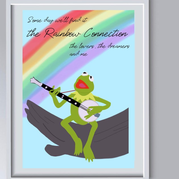 The Muppets Print, Rainbow Connection, Kermit The Frog Premium Matte ...