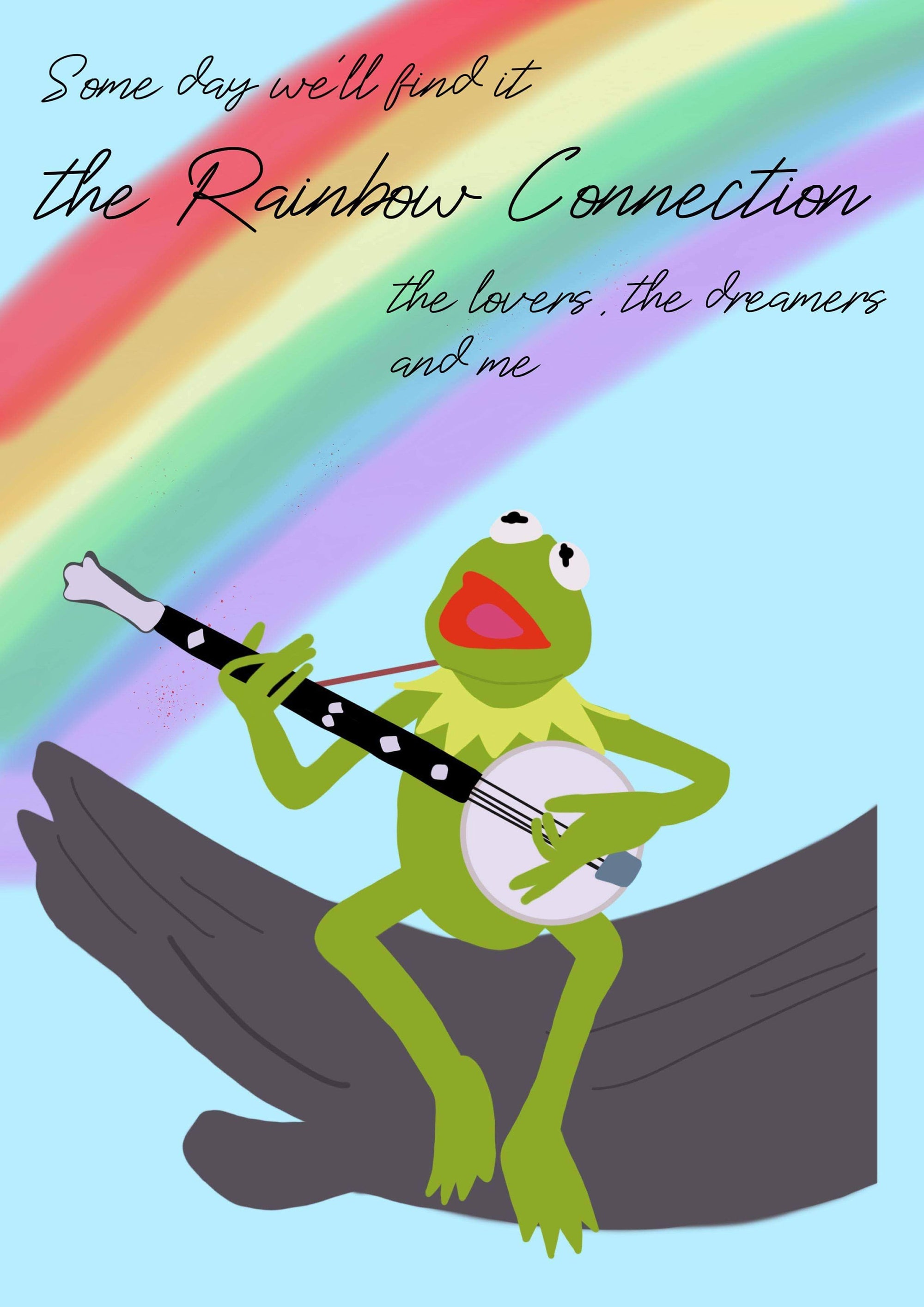 The Muppets Print, Rainbow Connection, Kermit The Frog Premium Matte ...