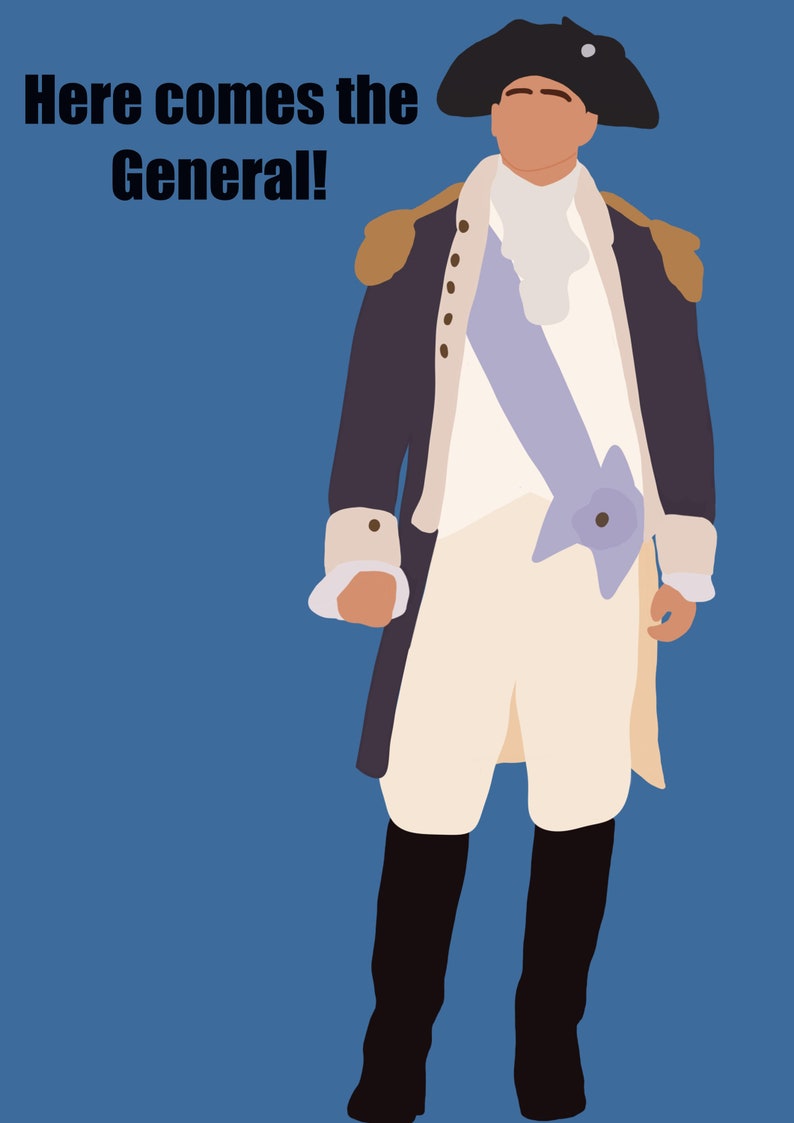 Hamilton Musical Poster George Washington Here Comes the - Etsy