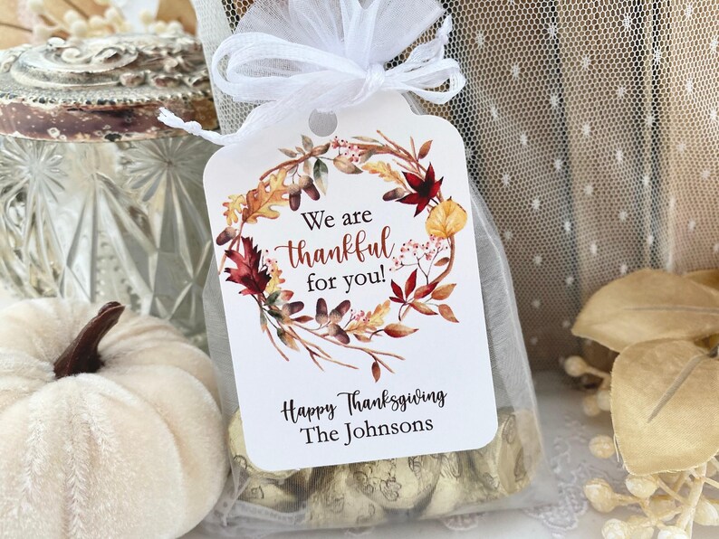 Printed We Are Thankful for You Favor Gift Candy Bags for Thanksgiving ...
