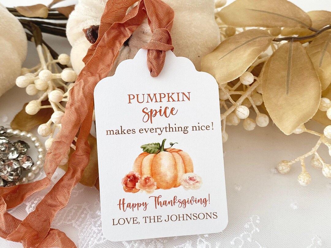 Pumpkin Spice Favor Gift Tags Labels, Pumpkin Spice Thanksgiving ...