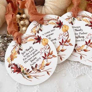 Bible Verse Fall Autumn Thanksgiving Tags, Scripture Fall Autumn ...