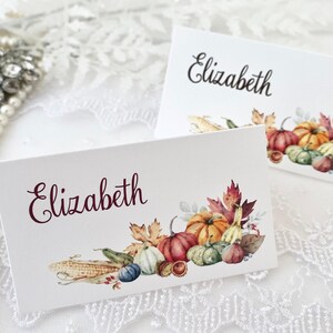 Printed Fall Autumn Place Cards, Thanksgiving Place Cards Name Cards ...