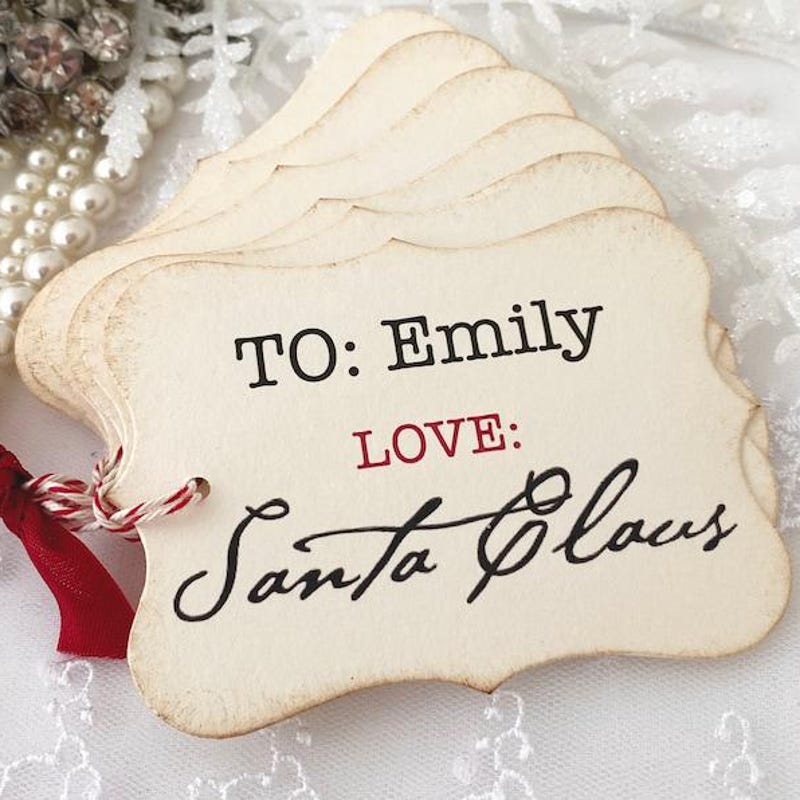 Santa Labels - Etsy