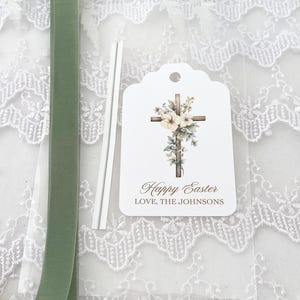 Easter Gift Bags, Floral Cross Gift Favor Candy Bags, He is Risen Happy ...
