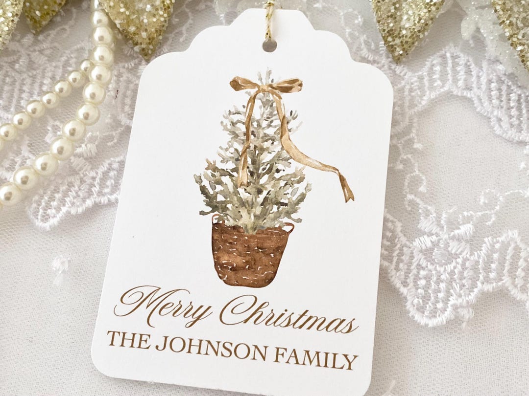 Printed Gold Chinoiserie Christmas Gift Tags, Personalized ...