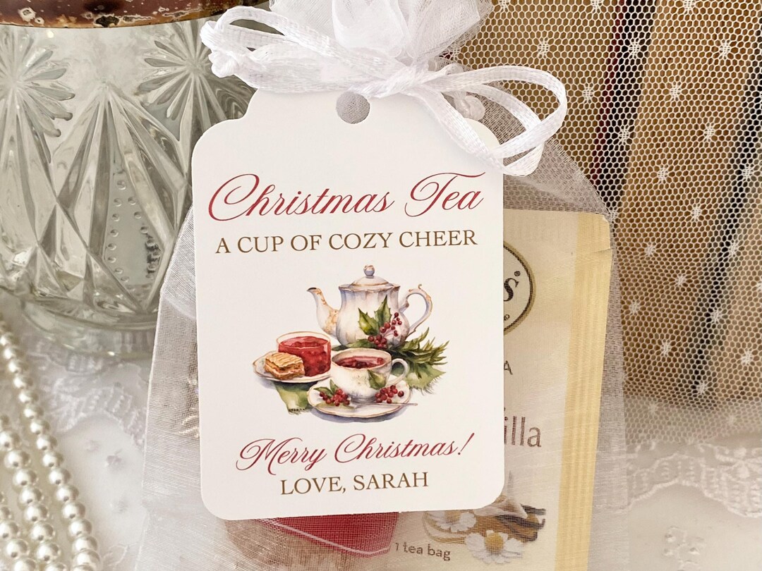 Christmas Tea Favor Bags, Christmas Tea Party Favors, Winter Holiday ...
