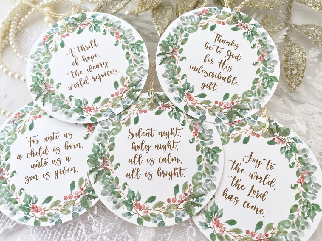 Christmas Bible Verse Gift Tags Label, Scripture Christmas Tags ...