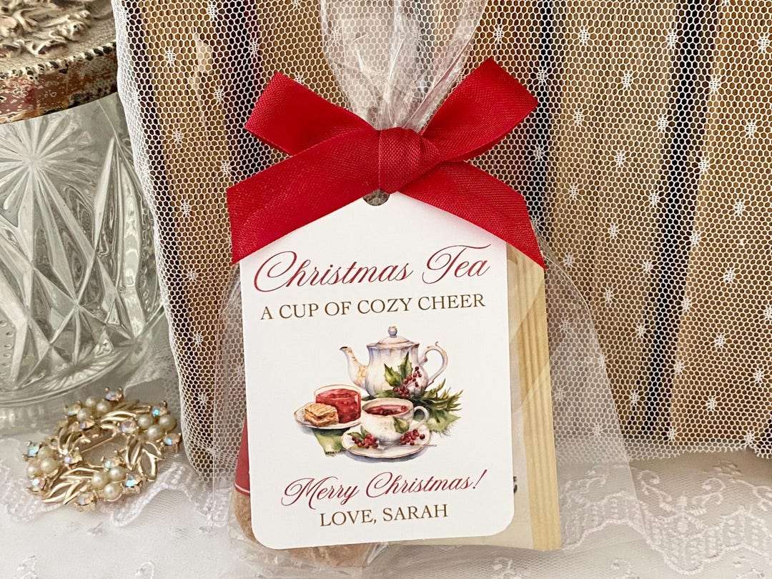 Christmas Tea Party Favor Gift Bags, Winter Holiday Tea Favor Gift Bags ...