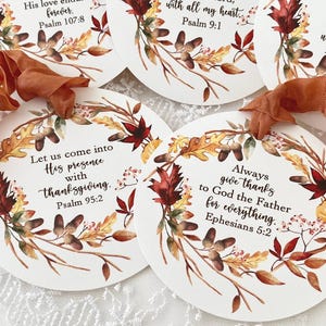 Bible Verse Fall Autumn Thanksgiving Tags, Scripture Fall Autumn ...