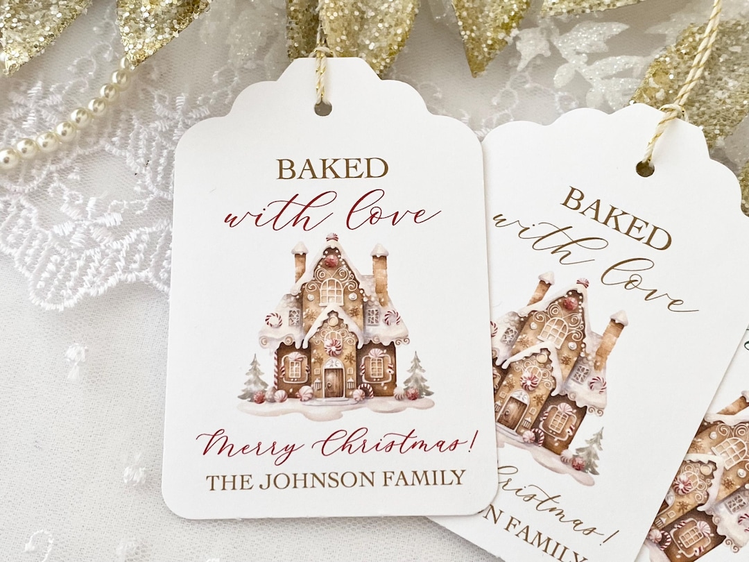 Baked With Love Christmas Tags Labels, Homemade With Love Tags, From ...
