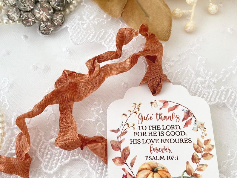 Bible Verse Scripture Thanksgiving Favor Tags, Give Thanks to the Lord ...