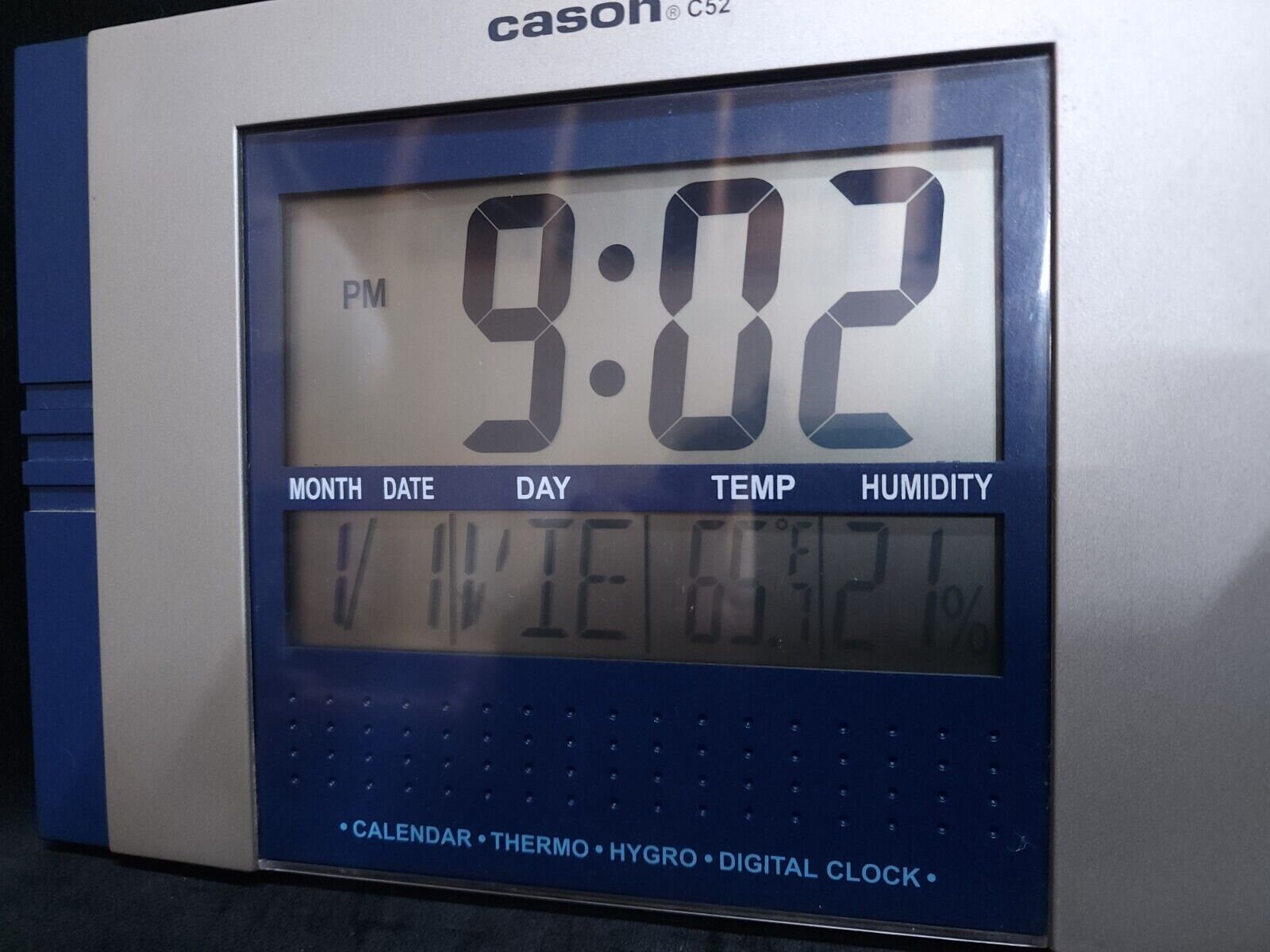 Cason Digital Clock Calendar Temperature Hygro Large LCD Screen Display ...