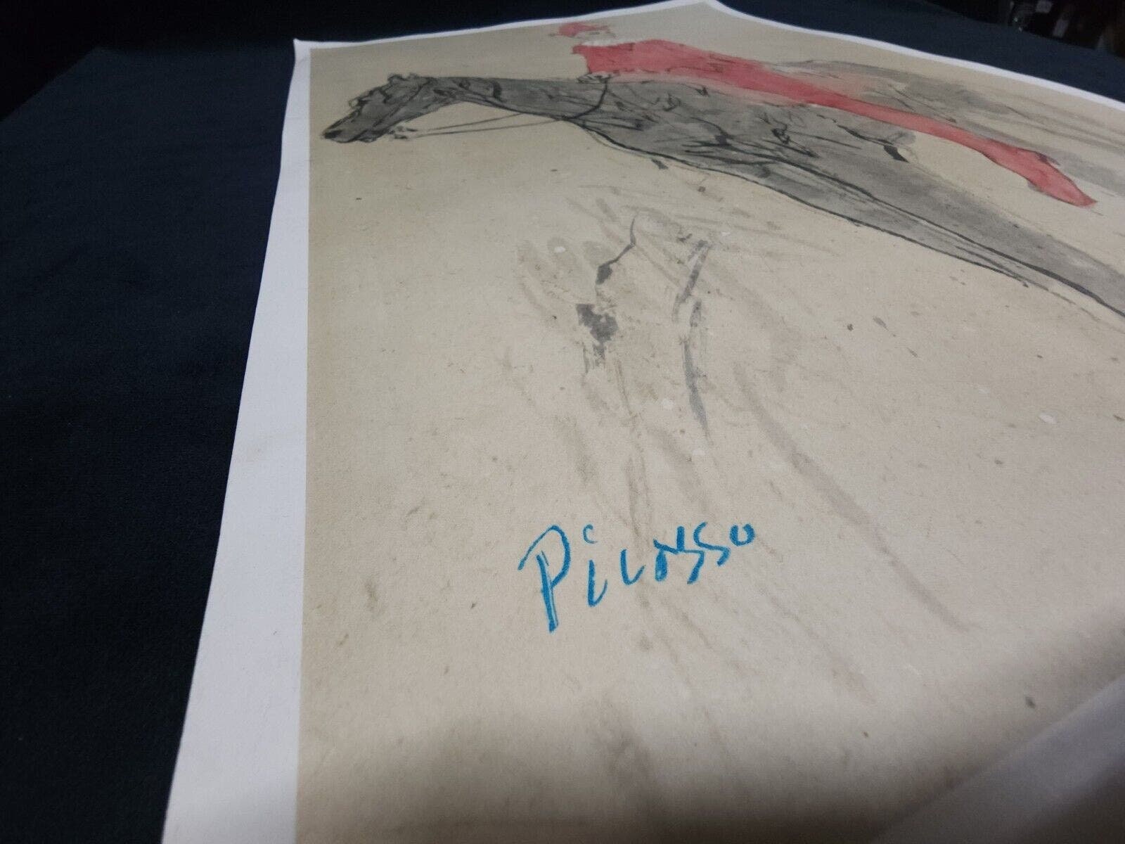 Pablo Picasso Original Lithograph Print Watercolor Jester/joker on a ...