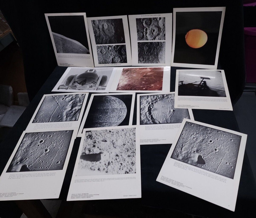 13 Rare Vintage Moon Space Photos NASA Prints Ranger IX Surveyor 1 ...