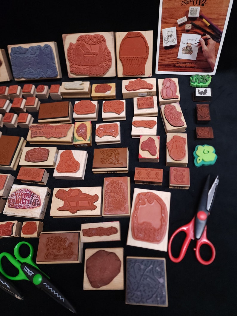 Huge Lot of 77 Stampin up Retired Stamps Sets Wood Backed Rubber New ...