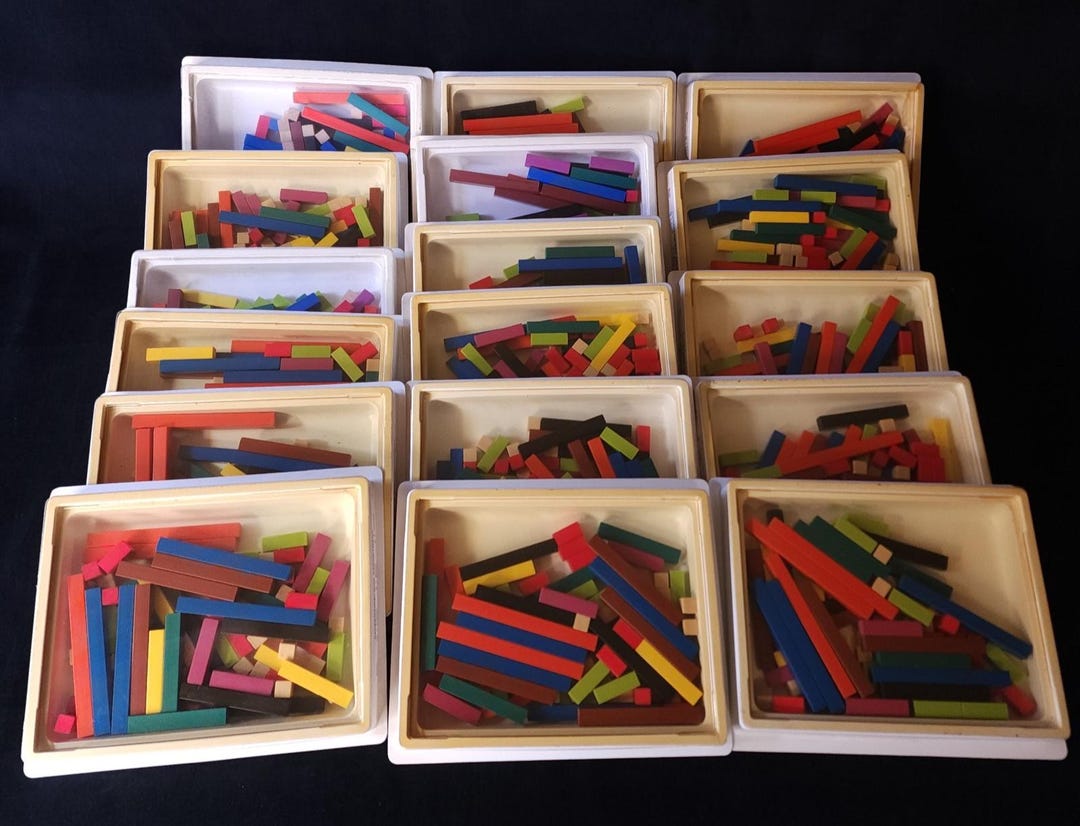 Vintage Cuisenaire Rod Assortment Wood Blocks Set Resources Kids Youth ...
