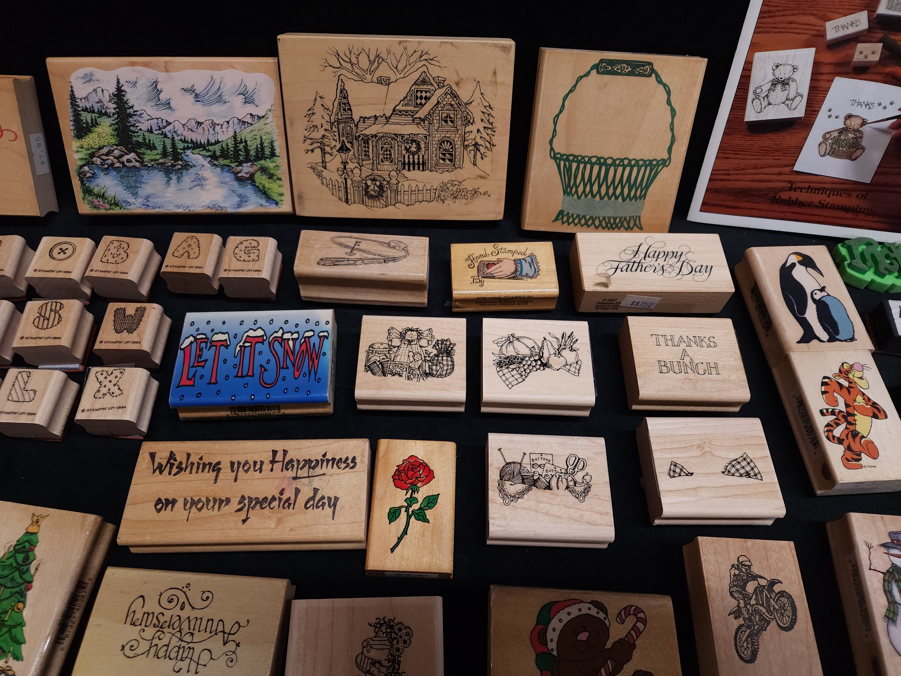 Huge Lot of 77 Stampin up Retired Stamps Sets Wood Backed Rubber New ...