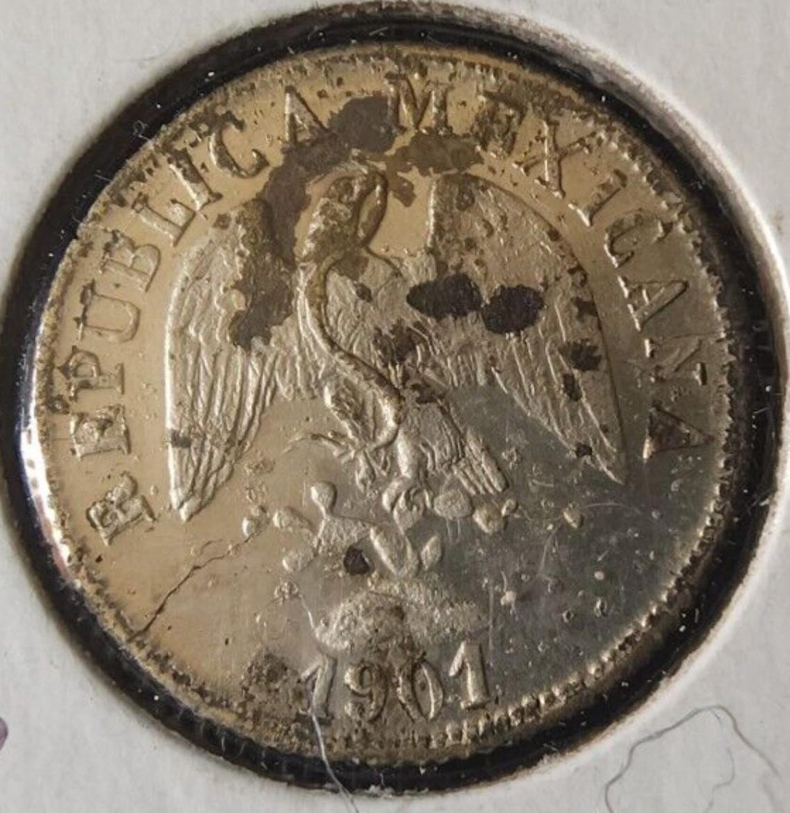 1901 Mo M. Mexico 20 Centavos Uncertified Fine 902.7 Silver Mexican ...