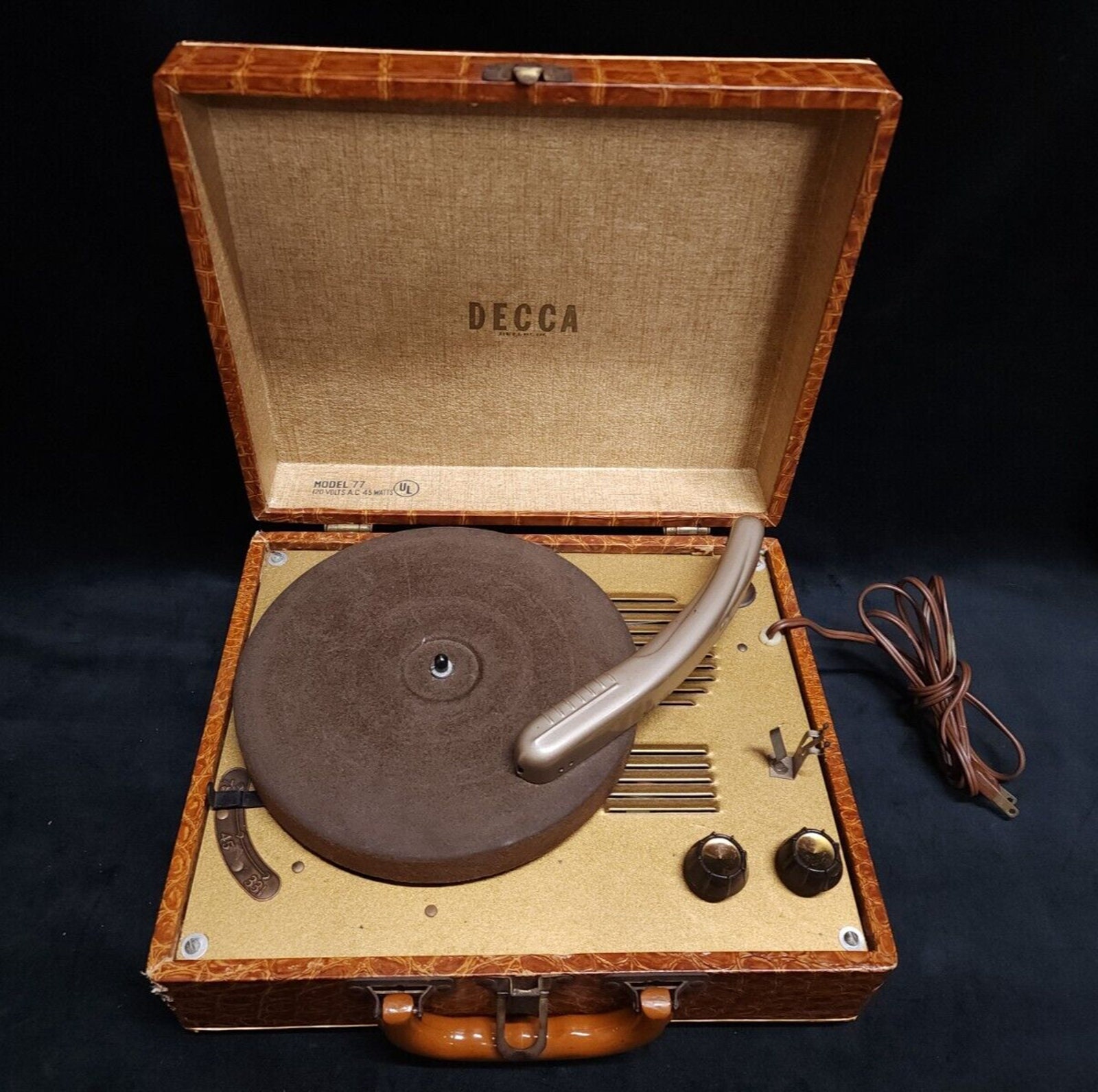 Vintage Portable Decca Model 77 Turntable 45 Watts 78 45 33 1/3 Record Player - Etsy